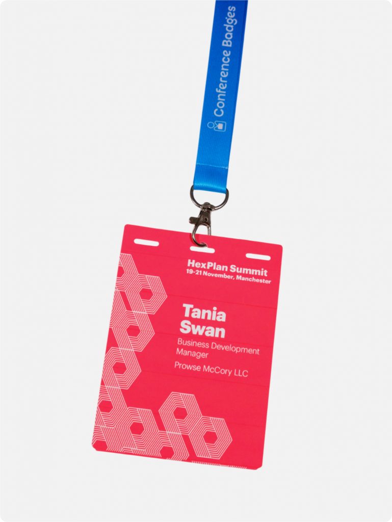 Quality expo 260 butterfly event badge - Conference Badges
