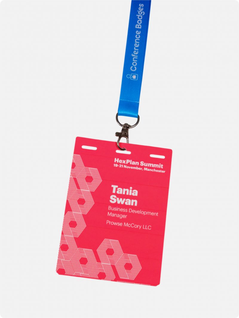 Quality expo 260 butterfly event badge - Conference Badges